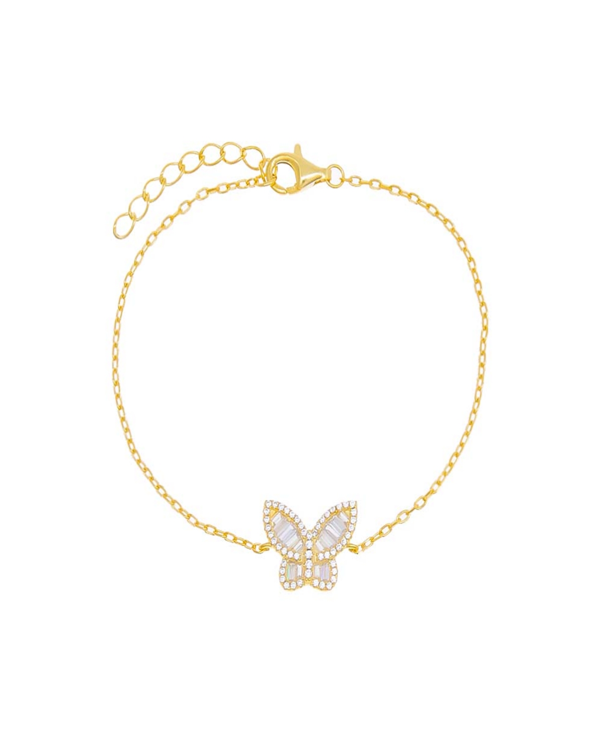 Click here for By Adina Eden Baguette X Pave Butterfly Bracelet -... prices