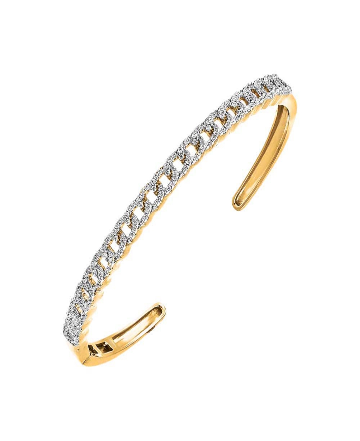 Click here for By Adina Eden Pave Cuban Link Open Bangle Bracelet... prices