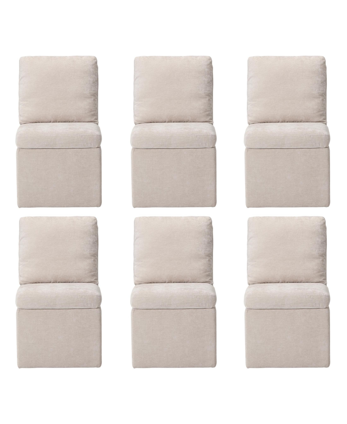 Click here for Modern Upholstered Chenille Armless Dining Chairs... prices