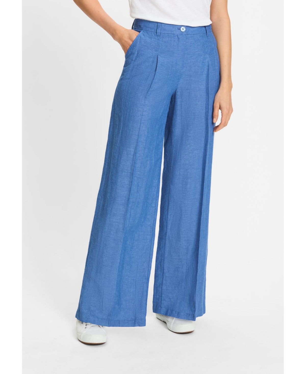 Click here for Olsen Womens Anna Fit Wide Leg Pleated Trouser - C... prices