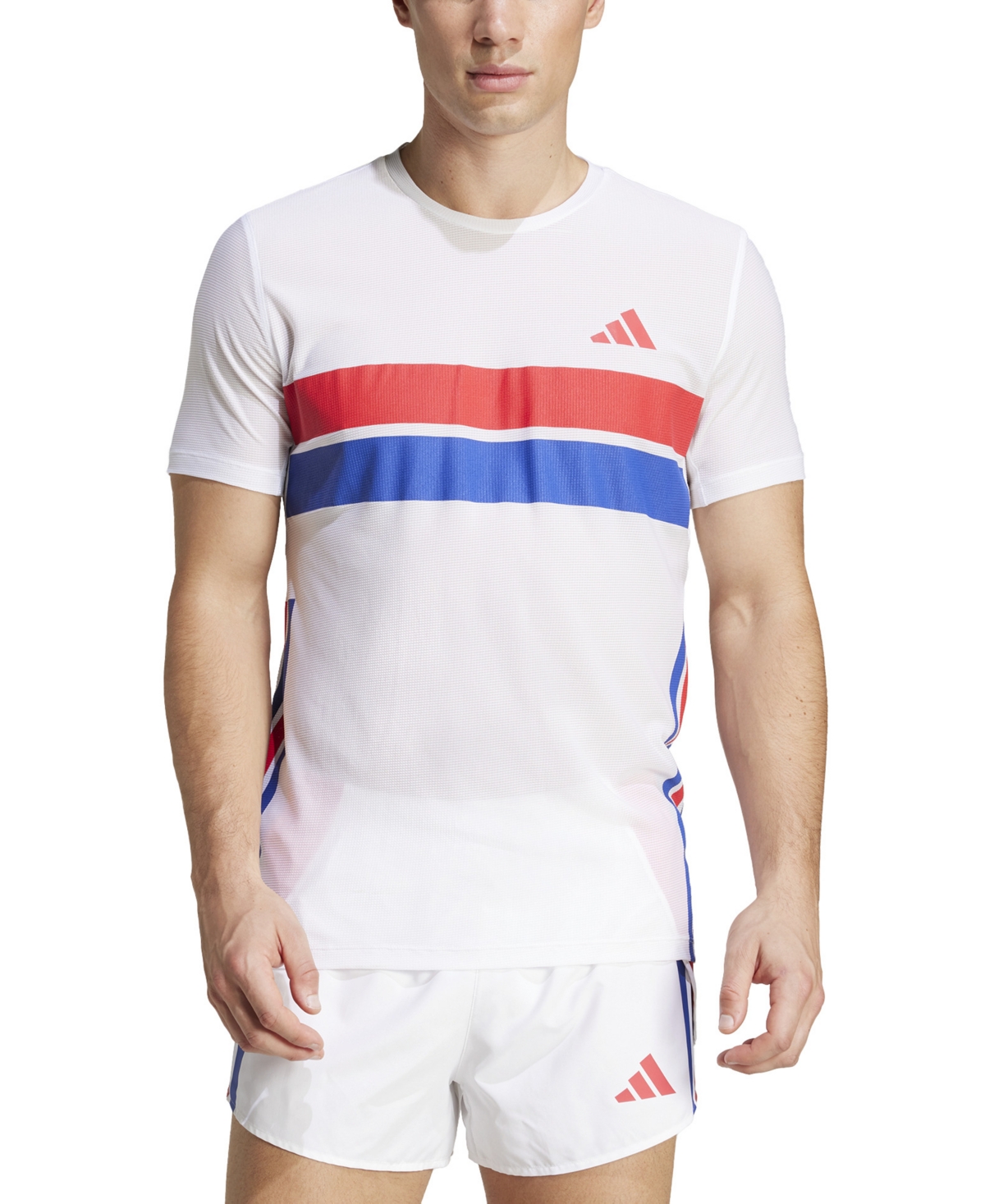 Click here for adidas Mens Slim-Fit Adizero Graphic T-Shirt - Whi... prices