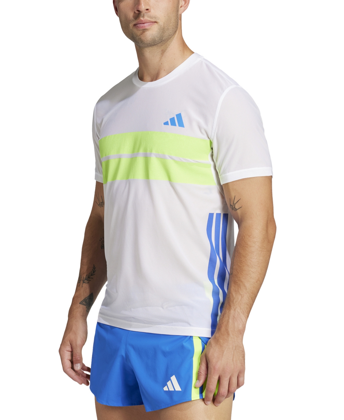 Click here for adidas Mens Slim-Fit Adizero Graphic T-Shirt - Whi... prices