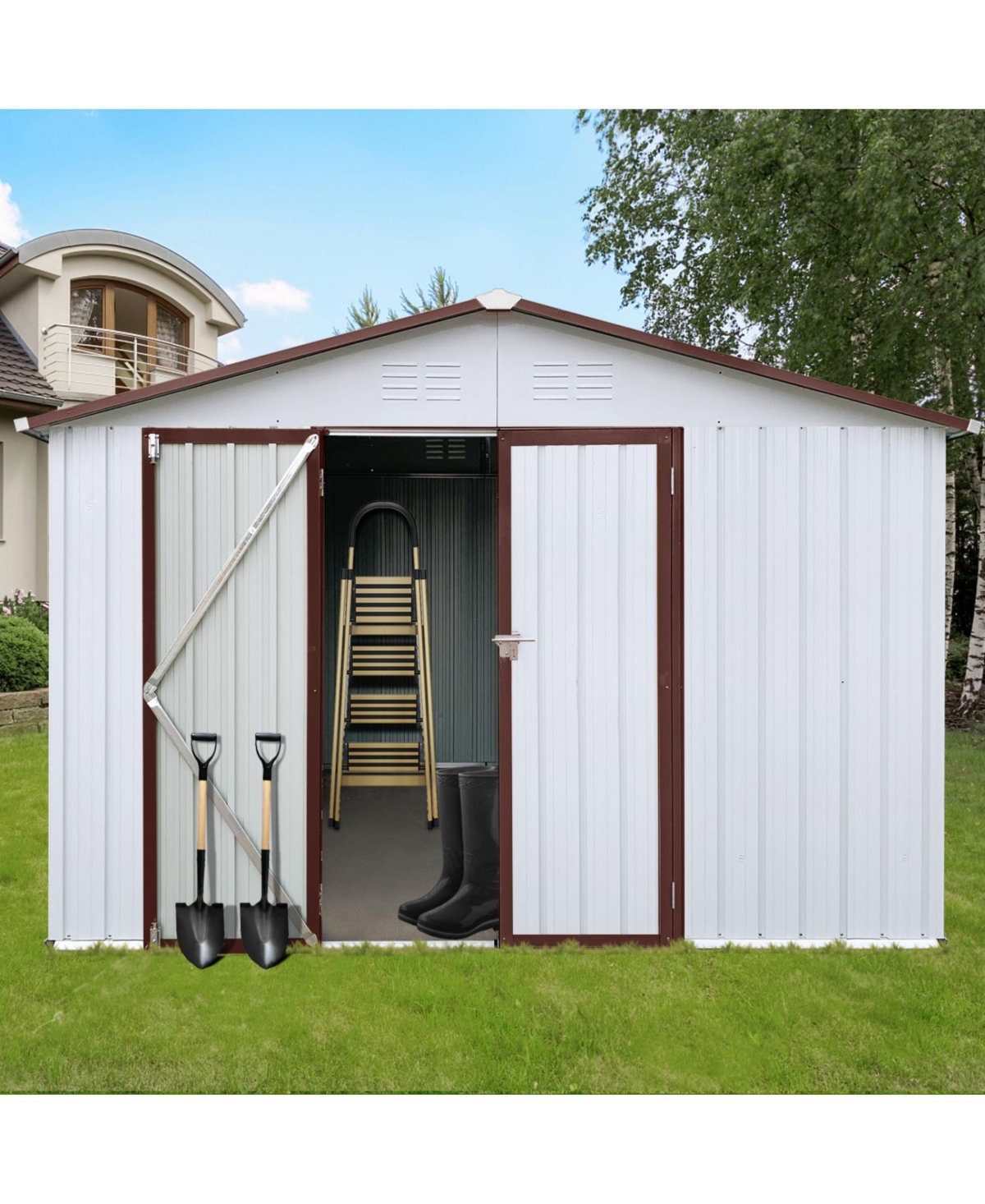 Click here for Streamdale Metal garden sheds 10ftx12ft outdoor st... prices