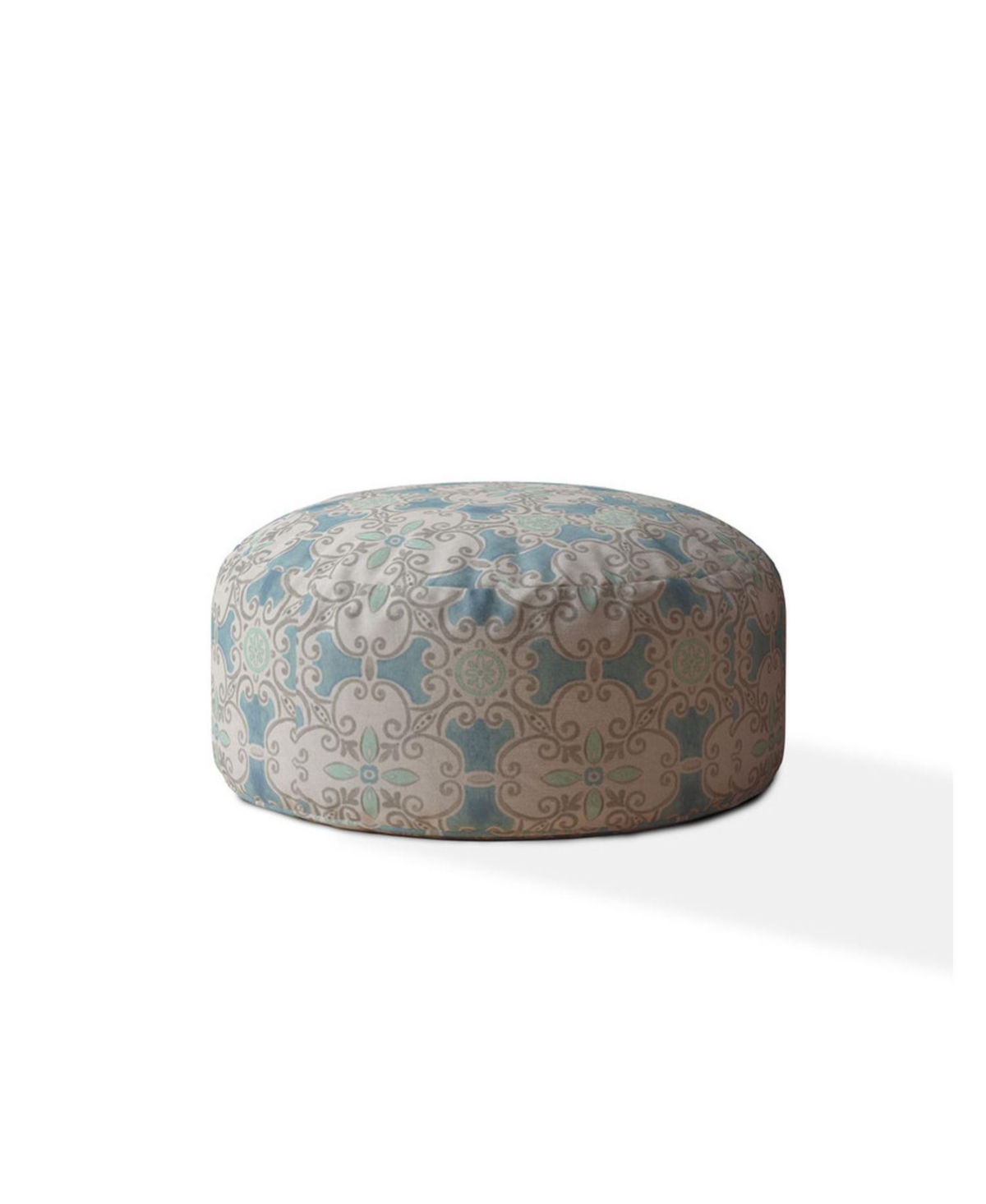 Click here for 24 Blue Cotton Round Ikat Pouf Ottoman - Multi prices