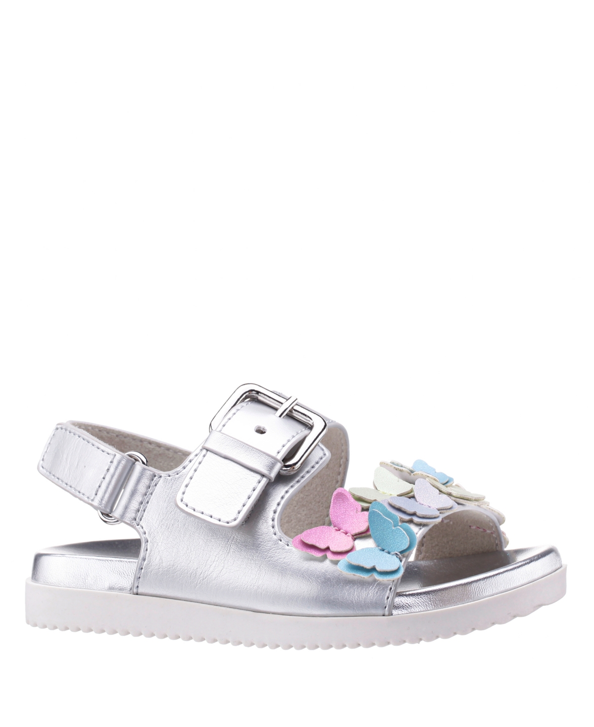 Click here for Nina Little Girls Pollie Footbed Sandals - Silver... prices