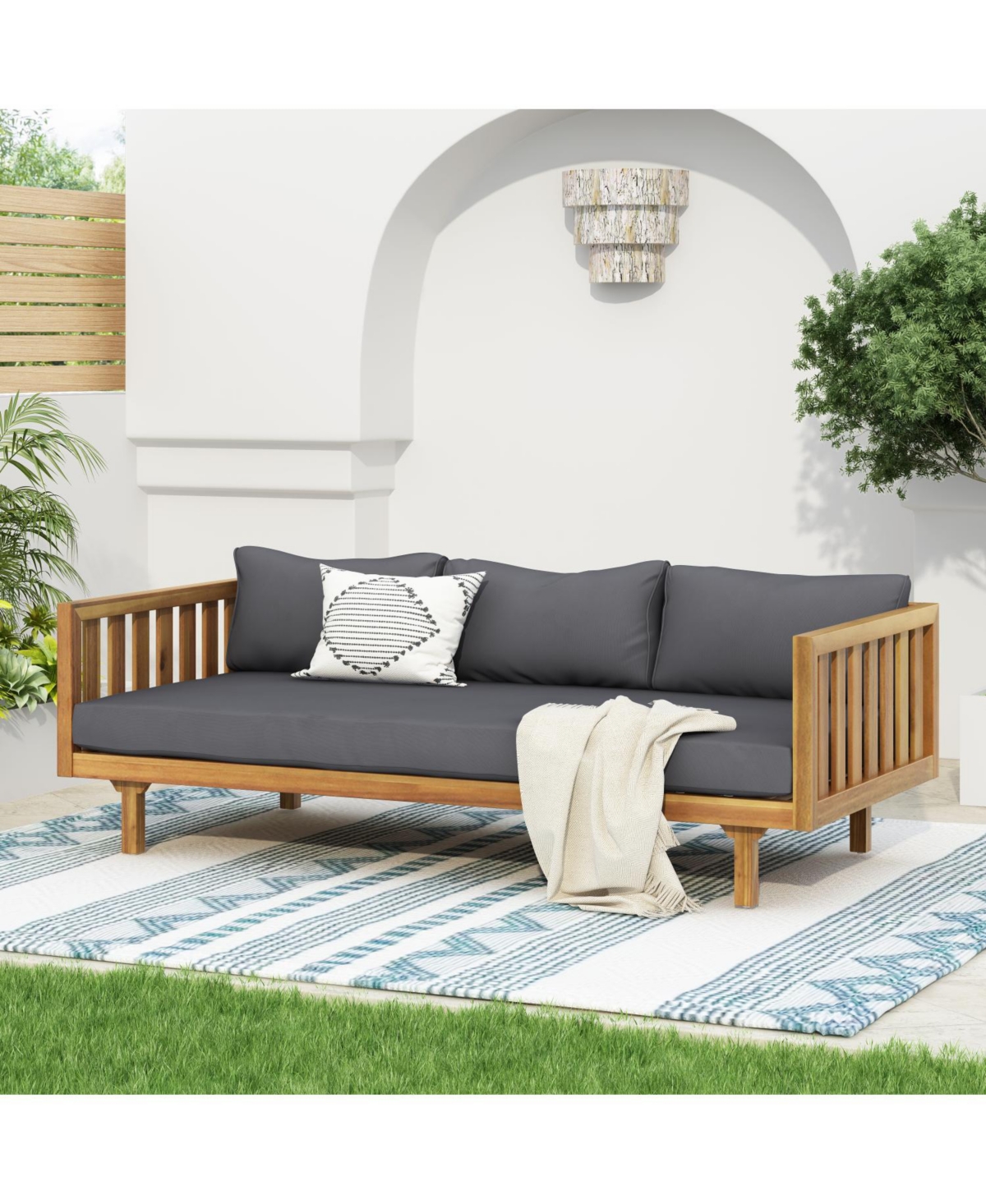 Click here for Streamdale Acacia Wood Daybed Durable  Water-Resis... prices