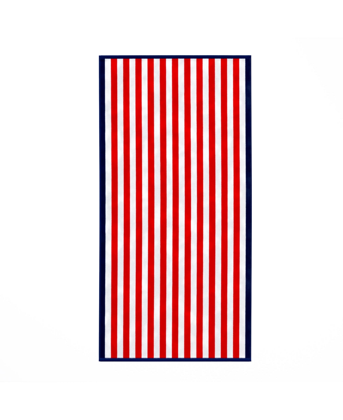 Linery & Co. Oversized Cotton Stripe Border Beach Towel - Red / navy