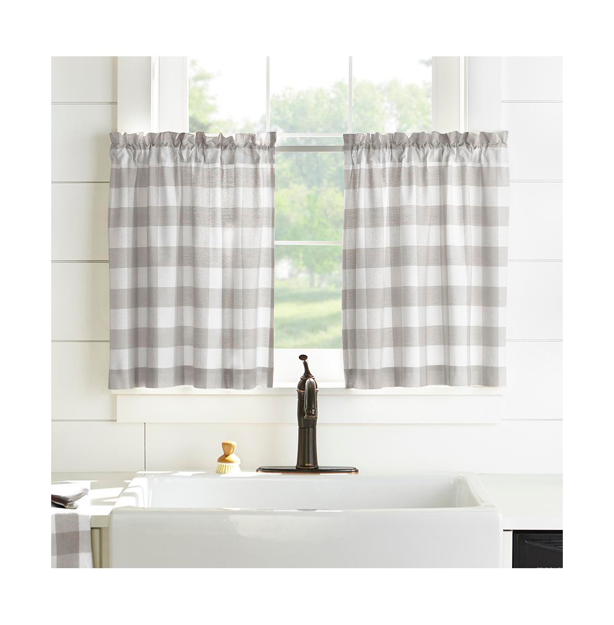 Elrene Home Fashions Farmhouse Living Buffalo Check Window Tier Set - Gray/white