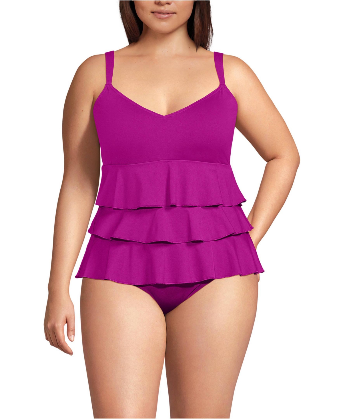 Click here for Lands End Womens Ruffle Fauxkini One Piece Swimsui... prices