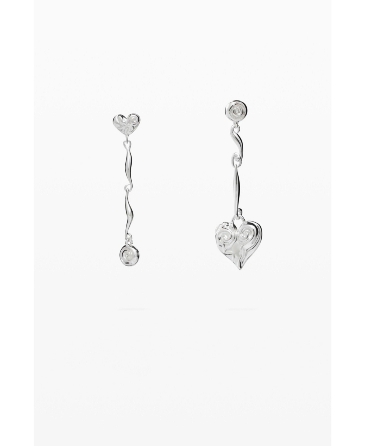 Click here for Desigual Womens Asymmetric heart earrings gold-pla... prices