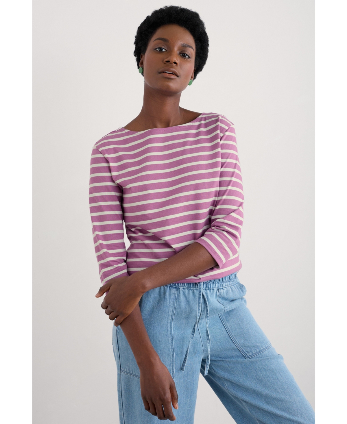 Click here for Seasalt Cornwall Womens Sailor Top - Breton orchid... prices