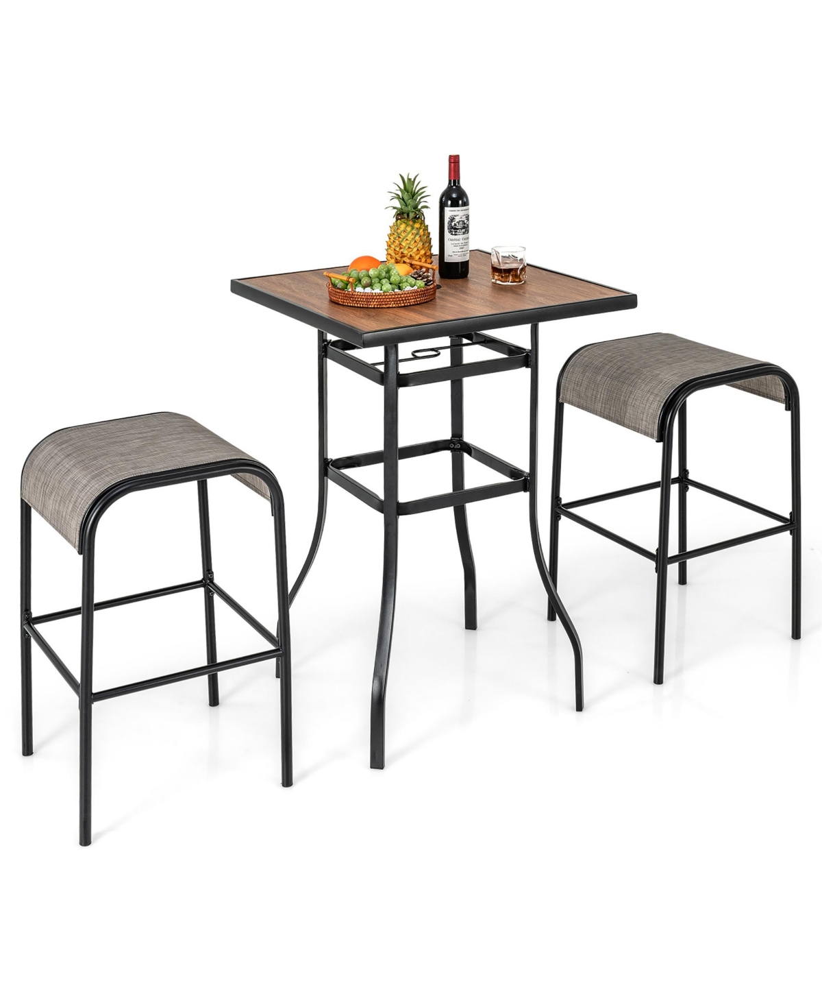 Click here for Gymax 3-Piece Patio Dining Set w/ Umbrella Hole Me... prices