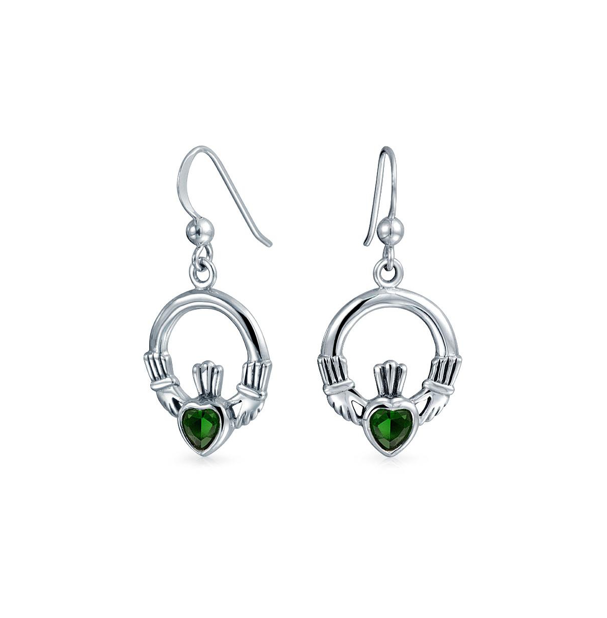 Click here for Bling Jewelry Claddagh Heart Cz Dangle Earrings in... prices