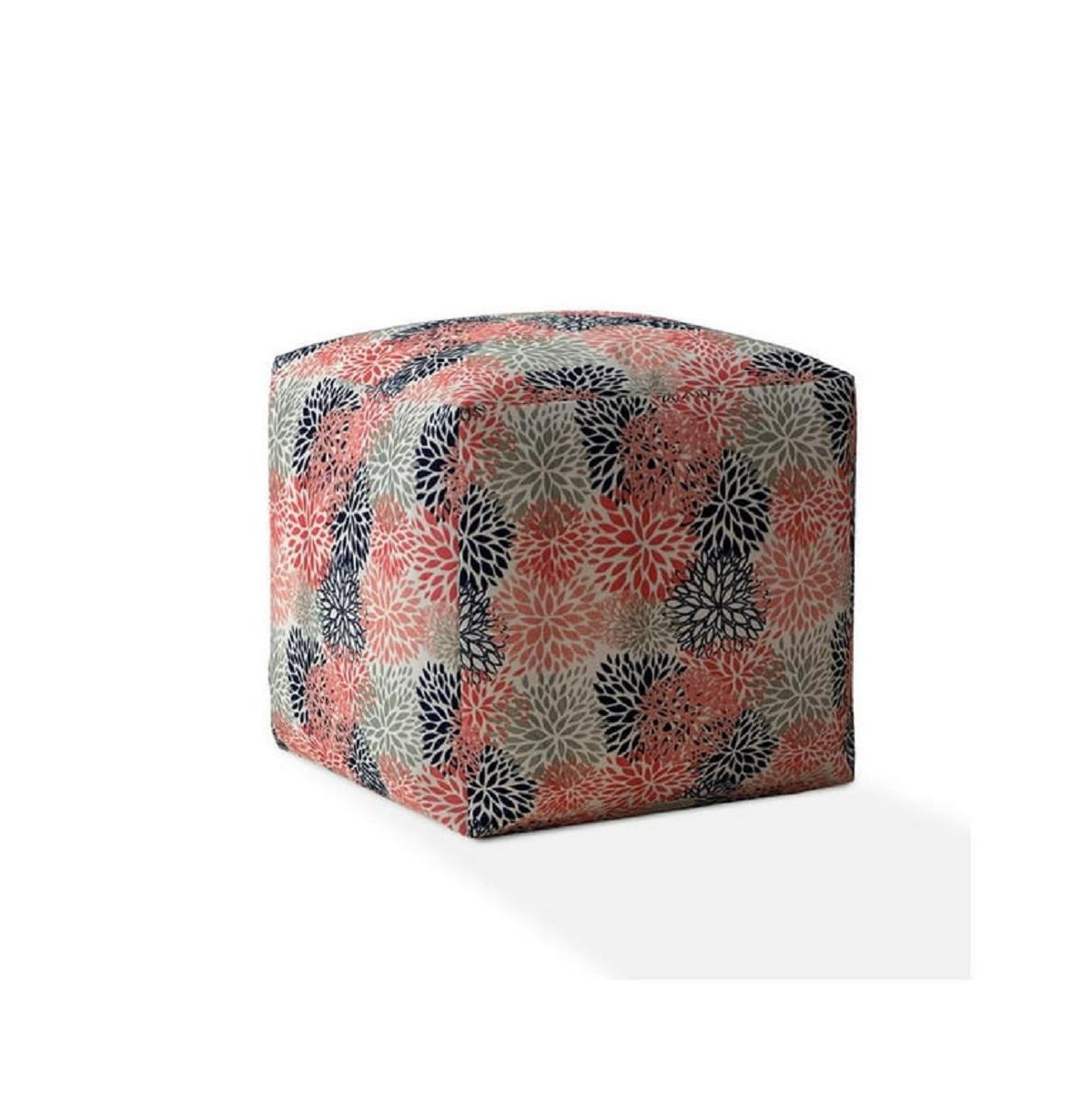 Click here for Coral Floral Pouf Ottoman – Colorful and Co... prices