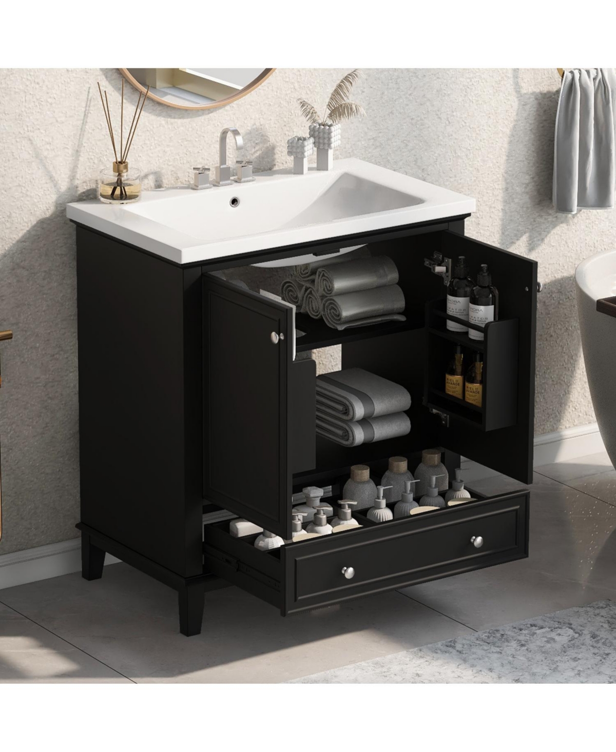 Click here for Streamdale 30" Black Bathroom Vanity Combo Si... prices