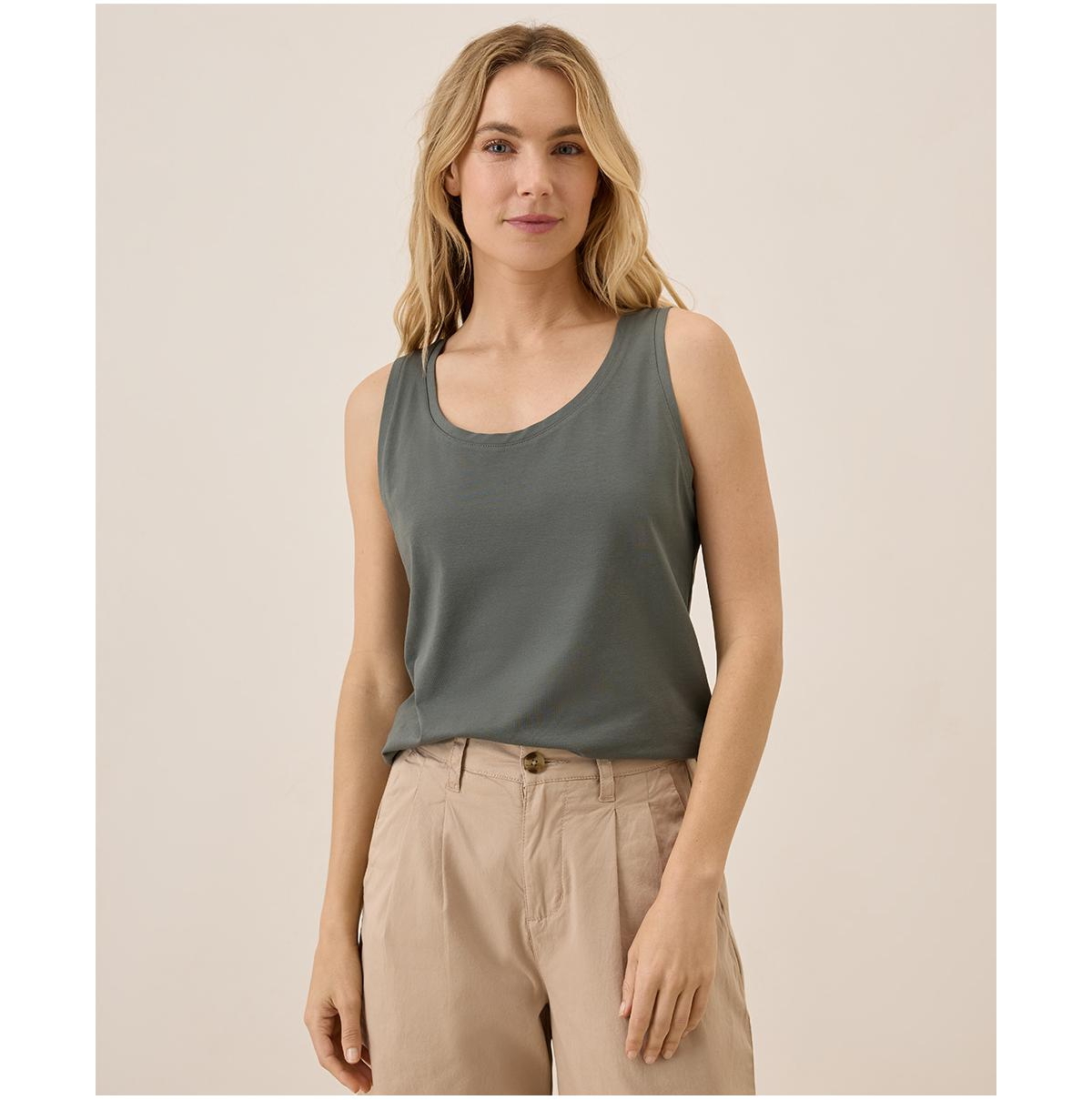 Click here for Pact Luxe Stretch Jersey Tank - Castor grey prices