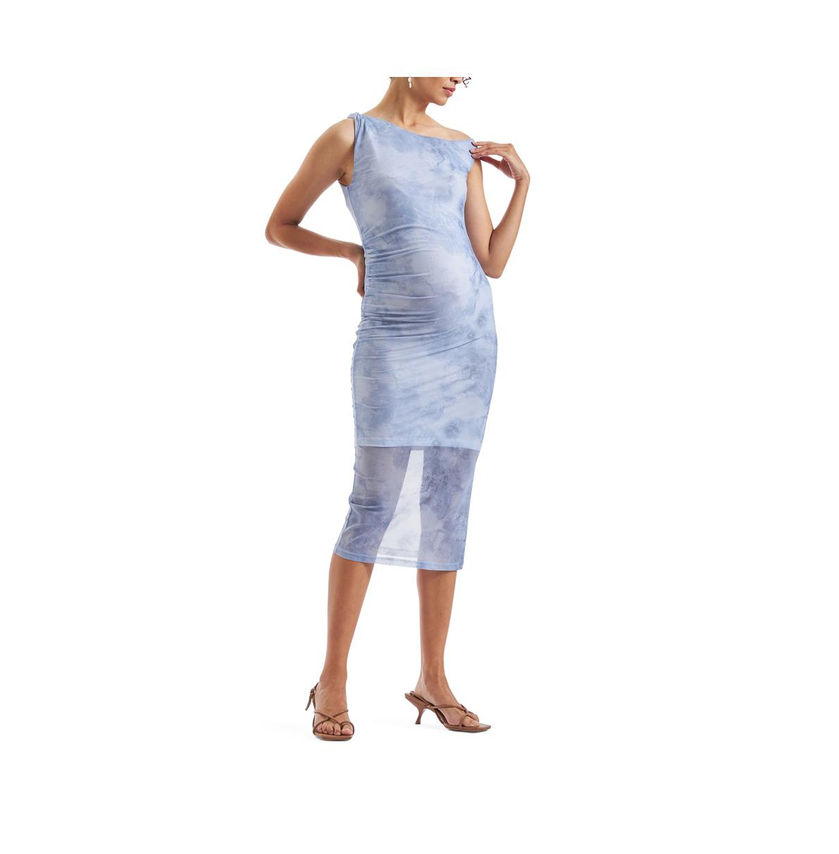 Ripe Maternity Maternity Ripe Ripe Jordan Off Shoulder Dress - Sky blue