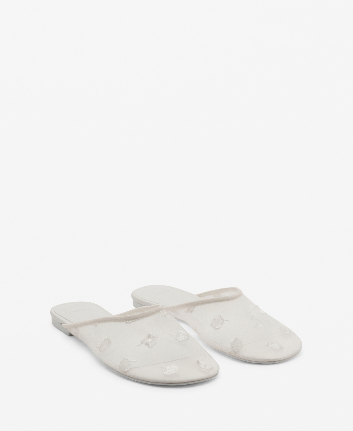 Click here for Mango Womens Embroidered Mesh Shoes - White prices