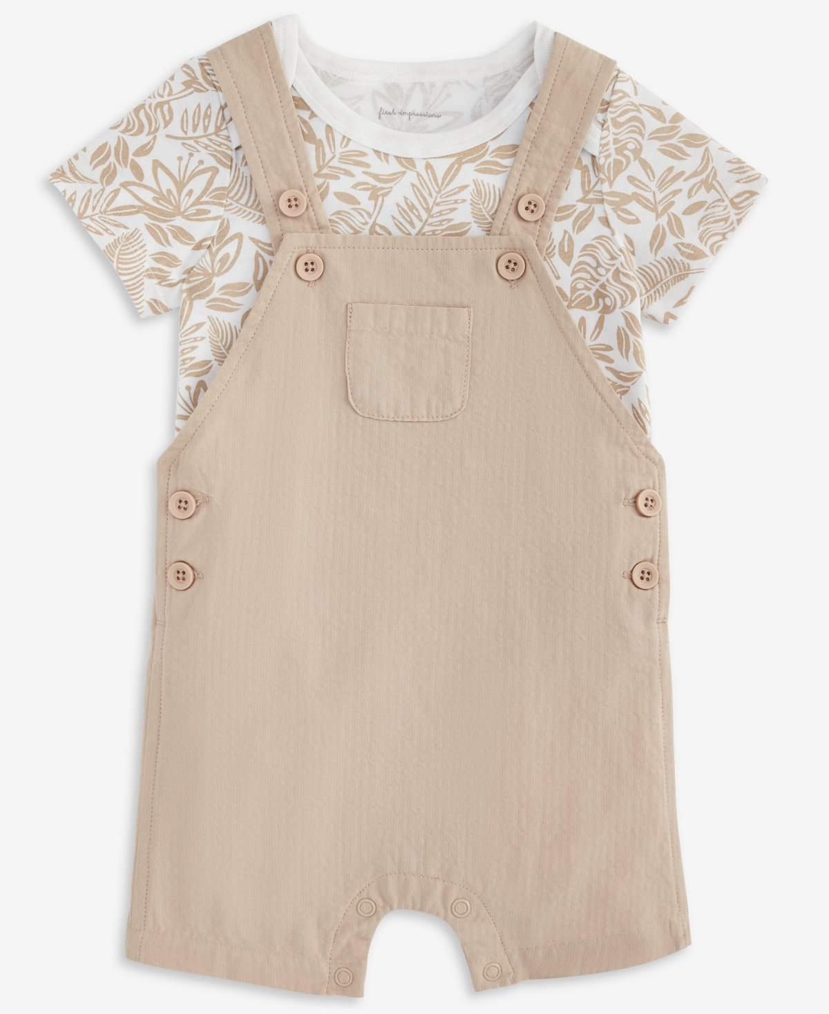 Click here for Baby Boys Cotton Tonal Leaf-Print Bodysuit & Short... prices