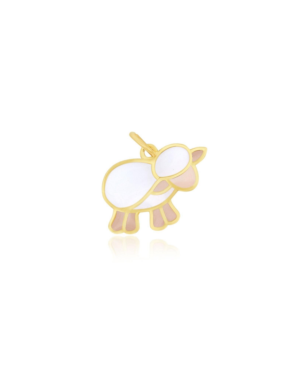 Click here for The Lovery Enamel Sheep Charm 14K Gold - Beige and... prices