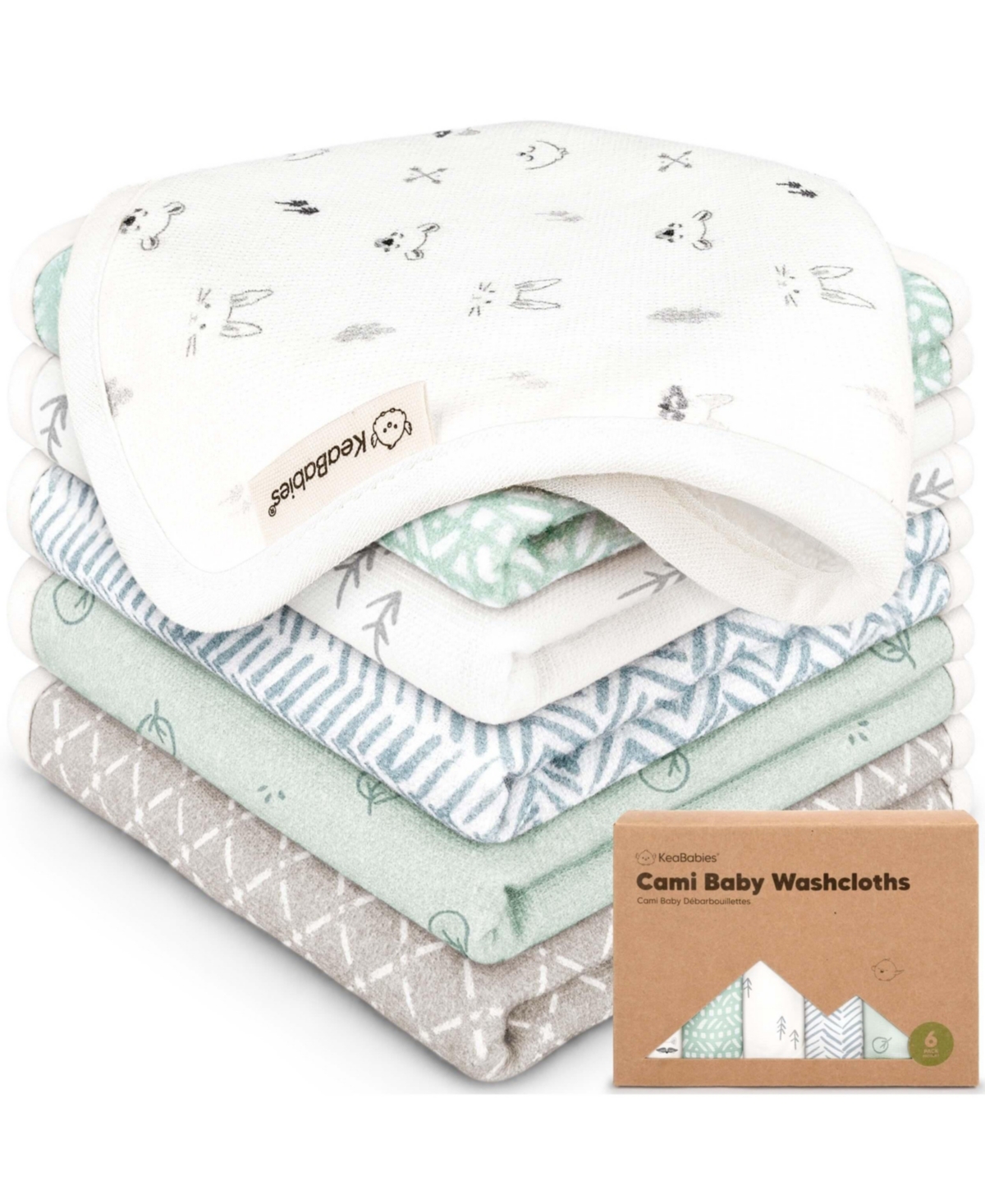 Click here for KeaBabies 6-Pack Cami Baby Washcloths for Newborn... prices