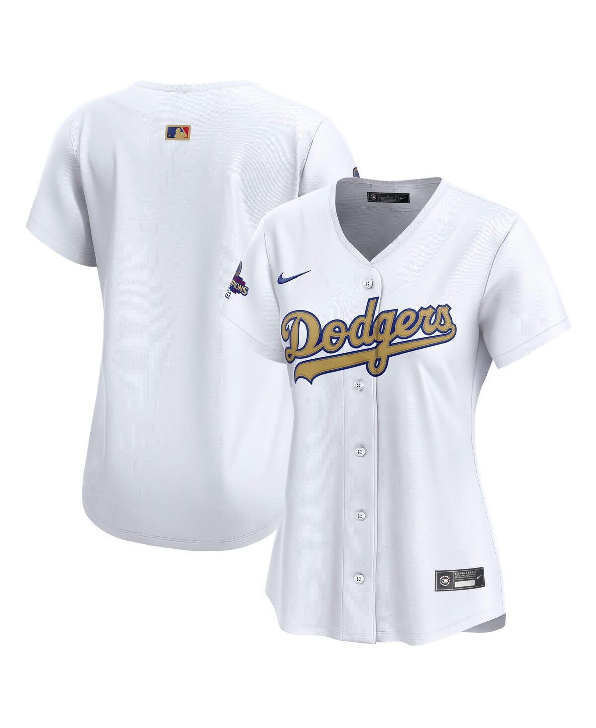 Click here for Nike Womens White Los Angeles Dodgers 2025 Gold Co... prices