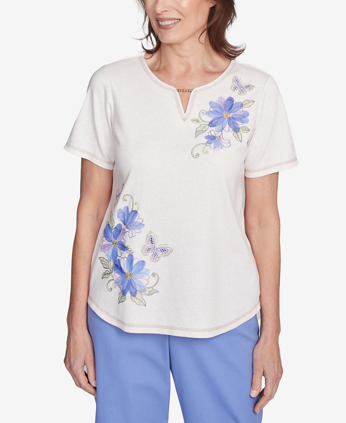 Click here for Alfred Dunner Petite Santa Fe Asymmetric Butterfly... prices