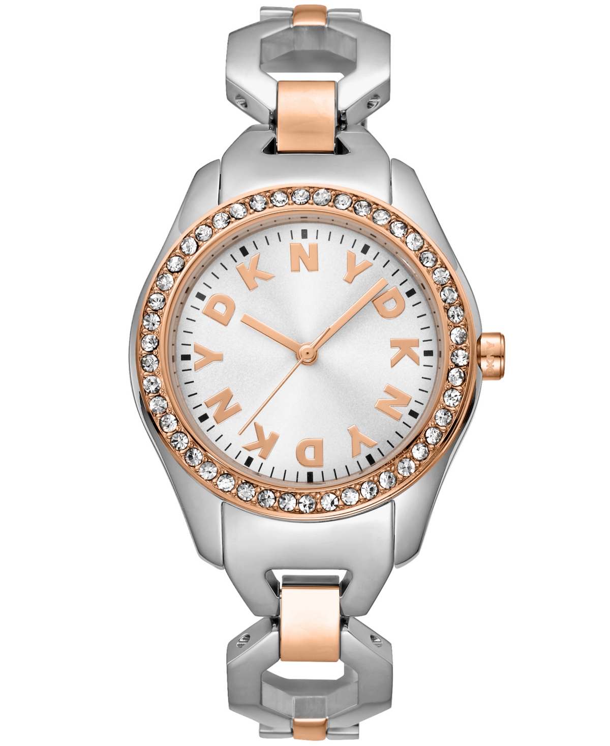Click here for Dkny Womens Astoria Midi Glitz Silver Dial Rose Go... prices