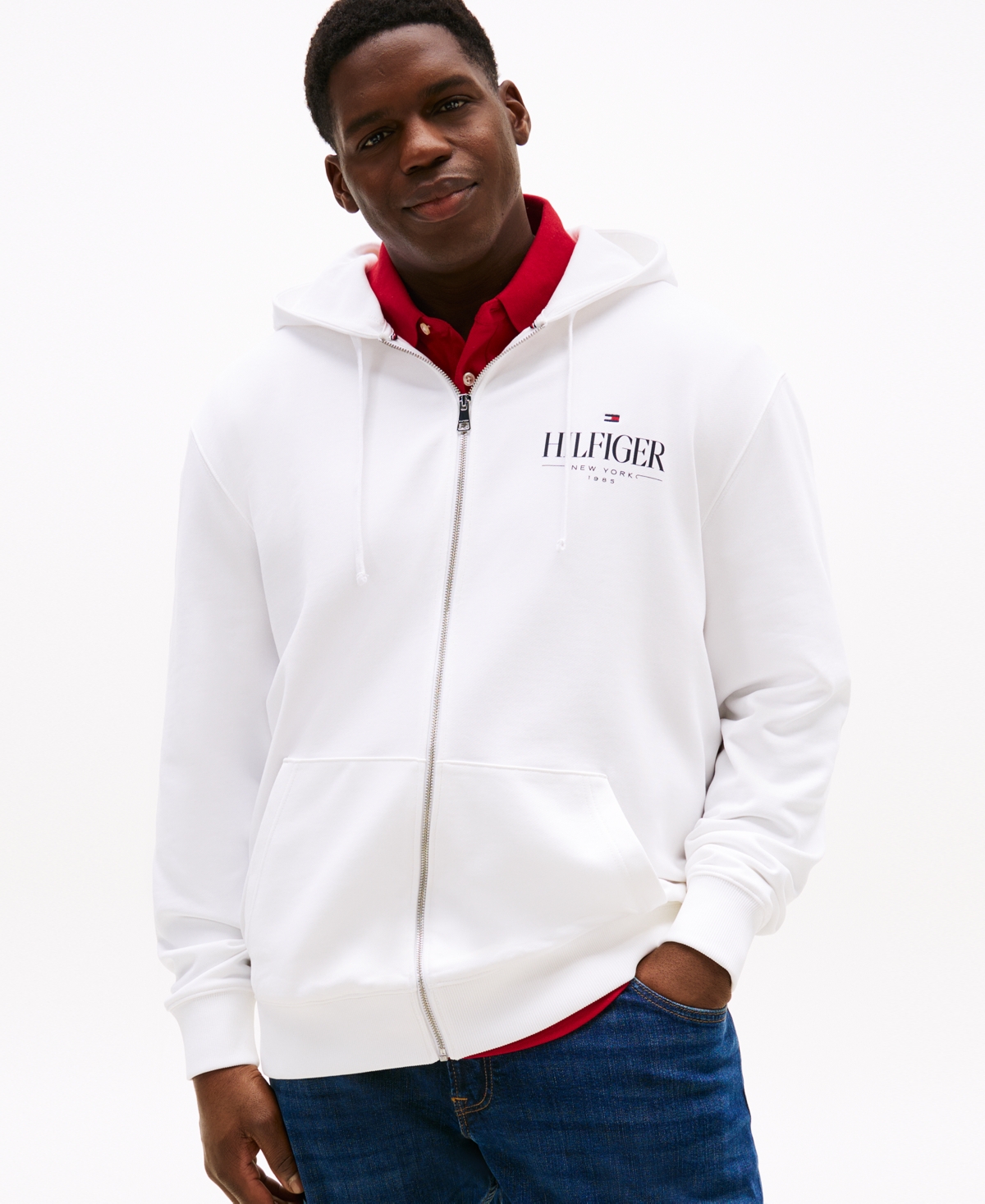 Click here for Tommy Hilfiger Mens Big & Tall Zip Logo Hoodie - W... prices