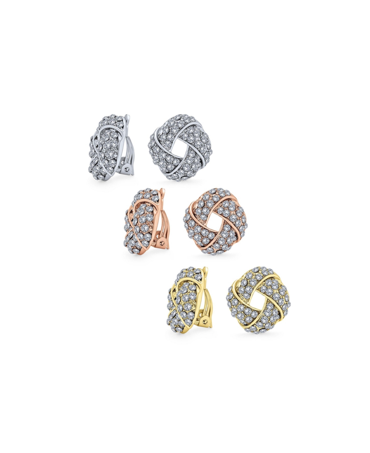 Click here for Bling Jewelry Set of 3 Twist Braided Crystal Love... prices