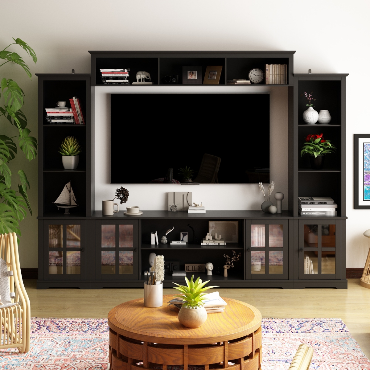 Click here for Grey Tv stand with top  left and right cabinets  m... prices