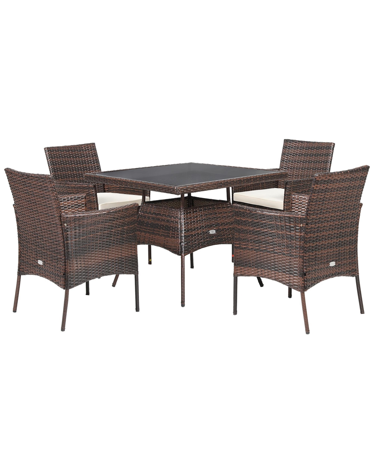 Click here for Gymax 5PCS Rattan Patio Dining Table Set Outdoor F... prices