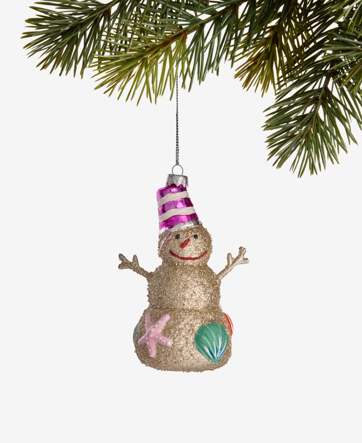 Click here for Holiday Lane Florida Glass Beach Snowman Ornament... prices
