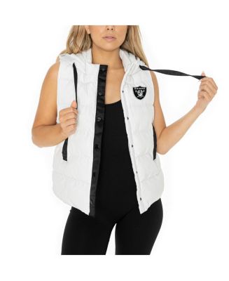 Gameday Couture Women's White Las Vegas Raiders Hooded Full-Snap Puffer ...