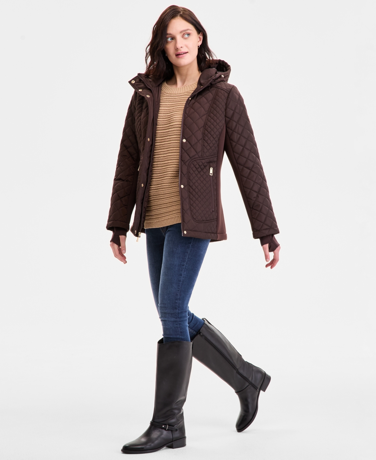 Click here for Michael Michael Kors Womens Hooded Diamond Quilted... prices