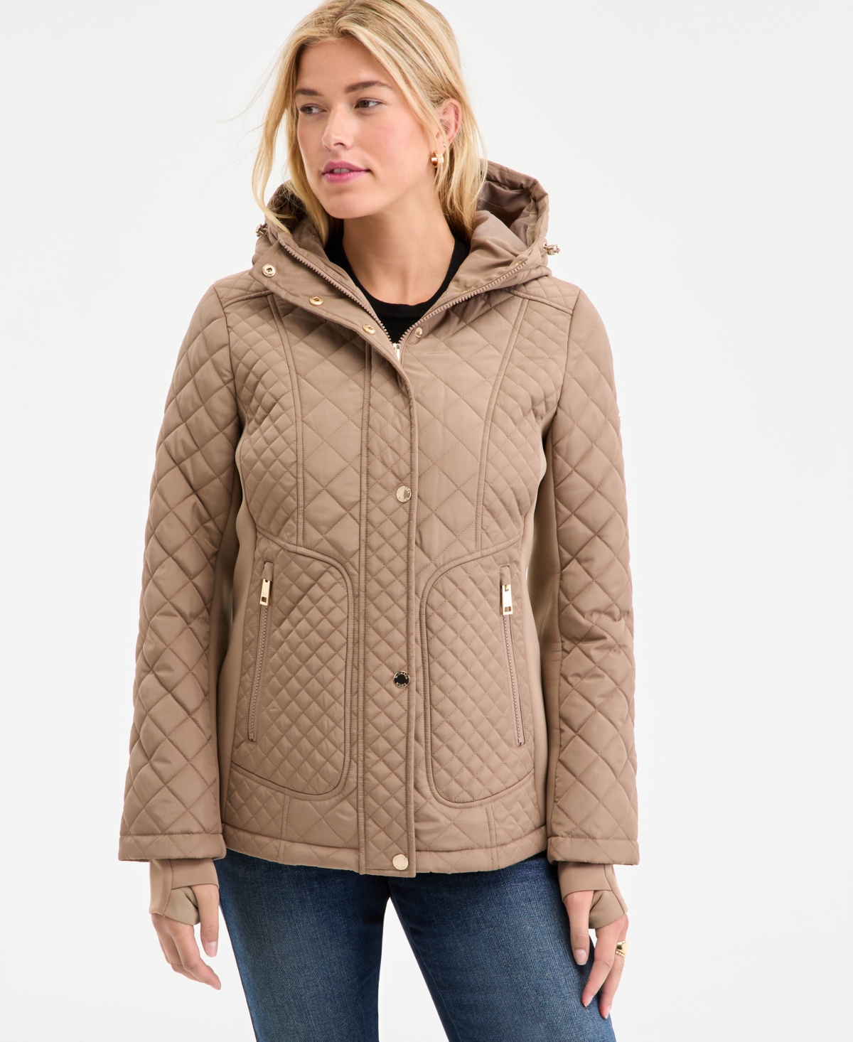 Click here for Michael Michael Kors Womens Hooded Diamond Quilted... prices