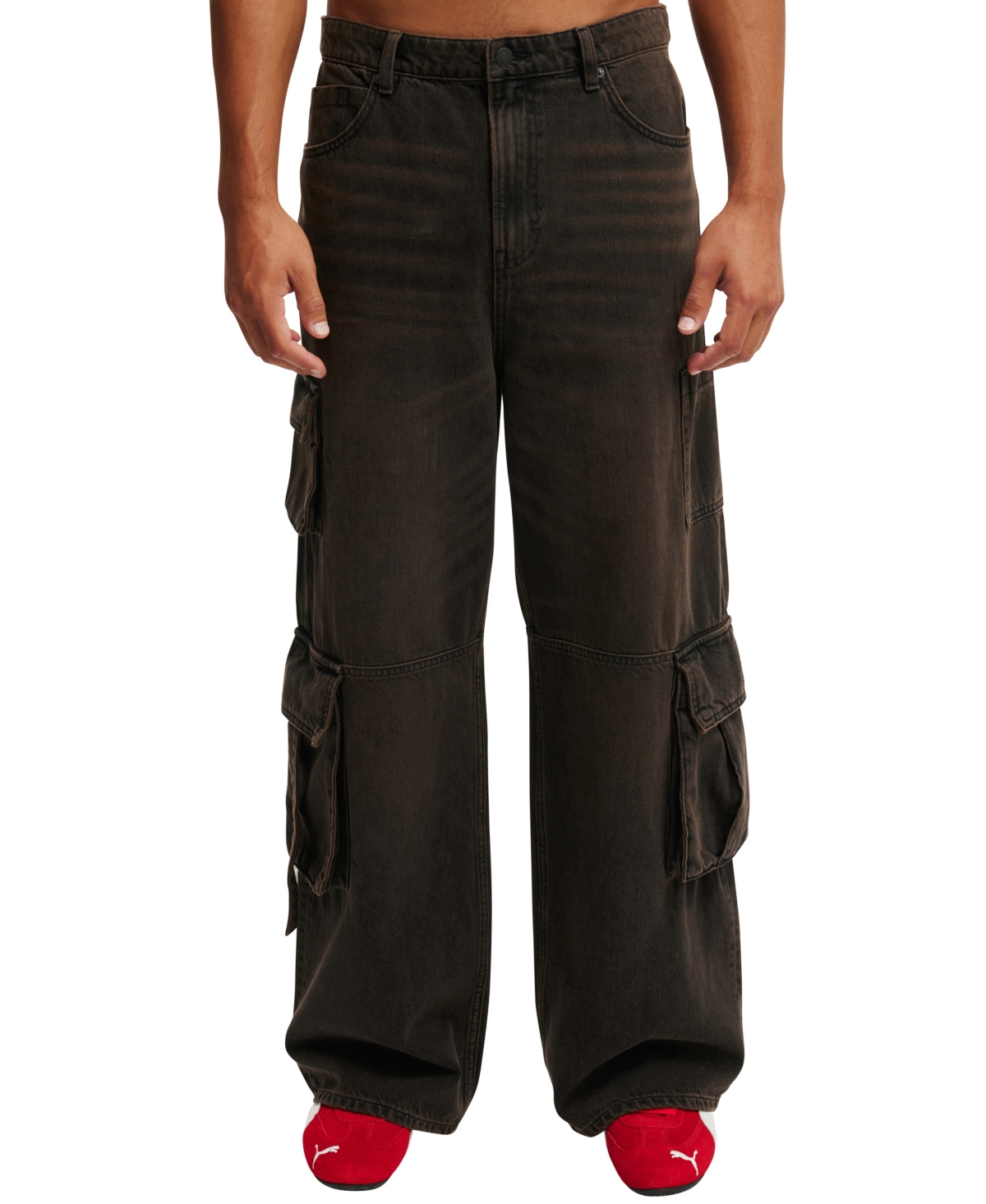 Click here for Cotton On Mens Super Baggy Jean - Cargo amber blac... prices