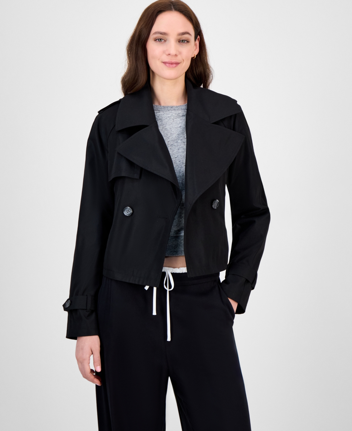 Click here for Maralyn & Me Juniors Cropped Trench Coat  Exclusiv... prices