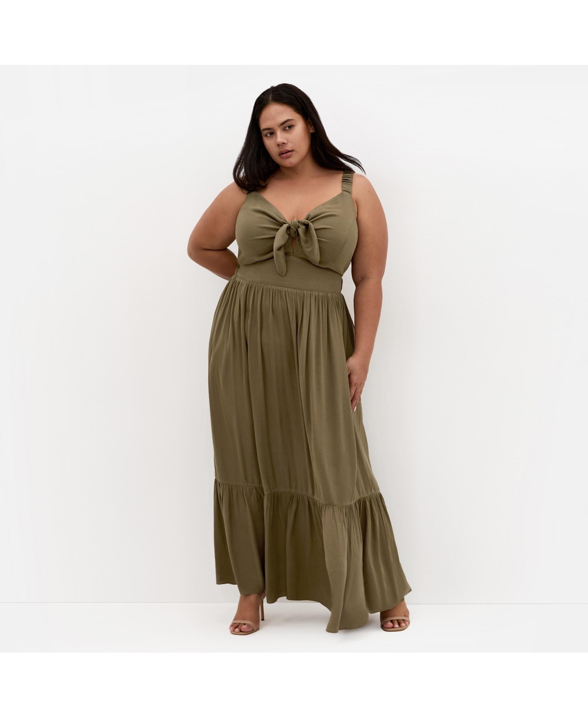 Click here for Plus Size Vacay Maxi Dress - Khaki prices