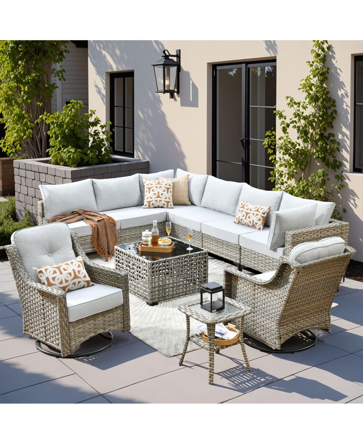 Click here for Xizzi 10 Piece Outdoor Patio Furniture with Swivel... prices