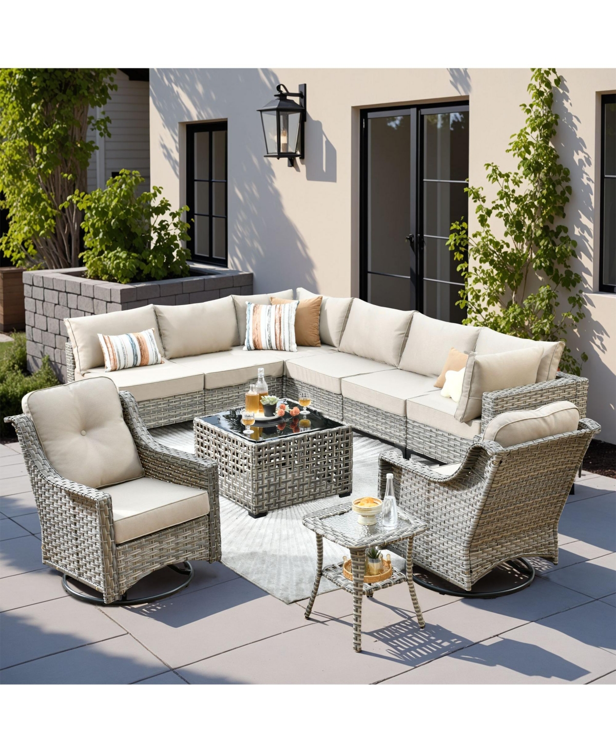 Click here for Xizzi 10 Piece Outdoor Patio Furniture with Swivel... prices