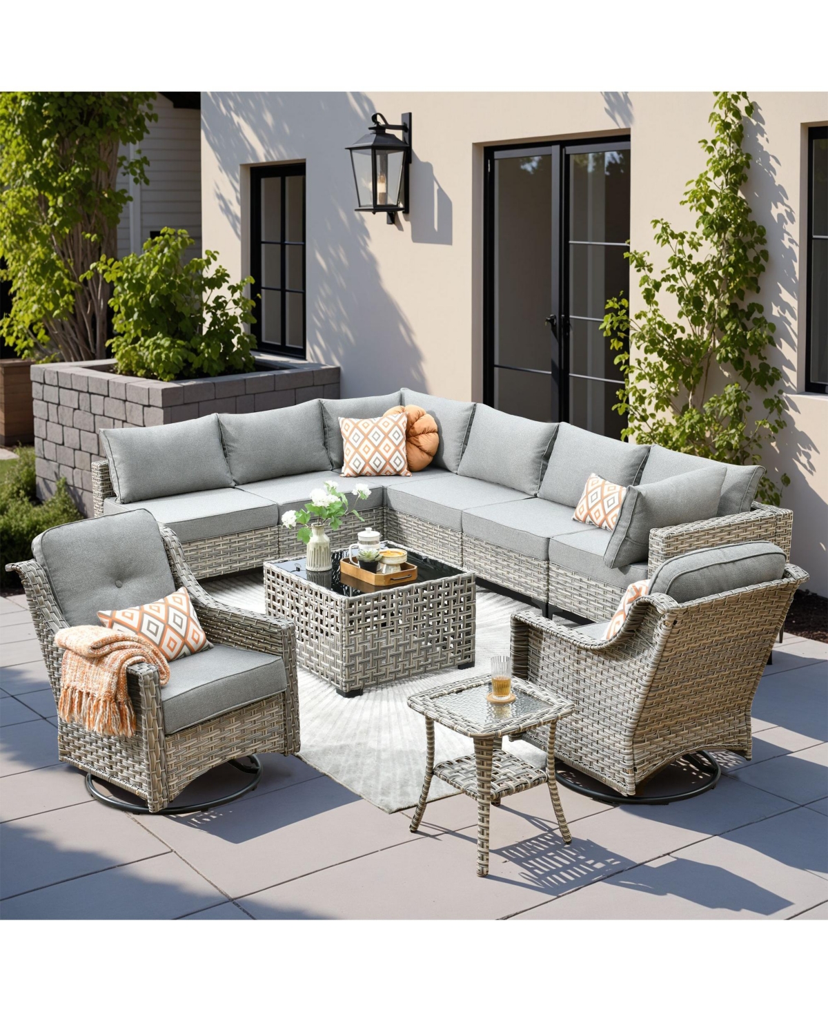Click here for Xizzi 10 Piece Outdoor Patio Furniture with Swivel... prices