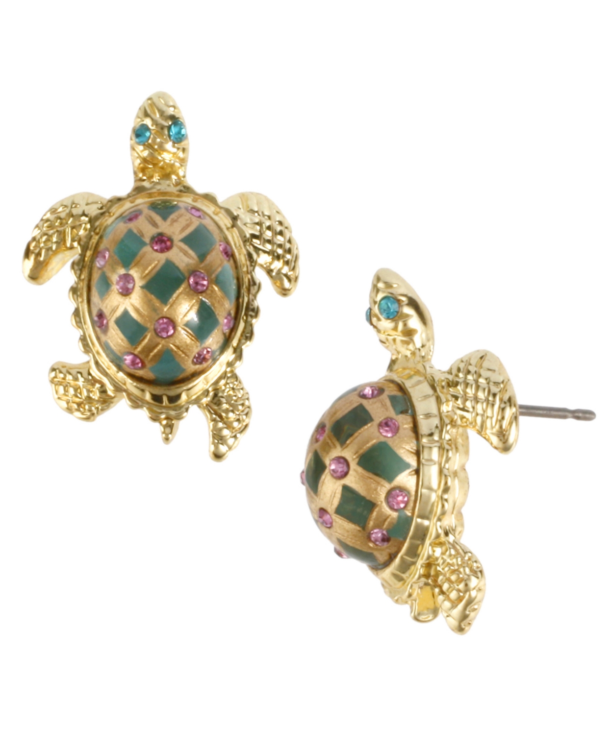 Click here for Betsey Johnson Faux Stone Turtle Stud Earrings - G... prices