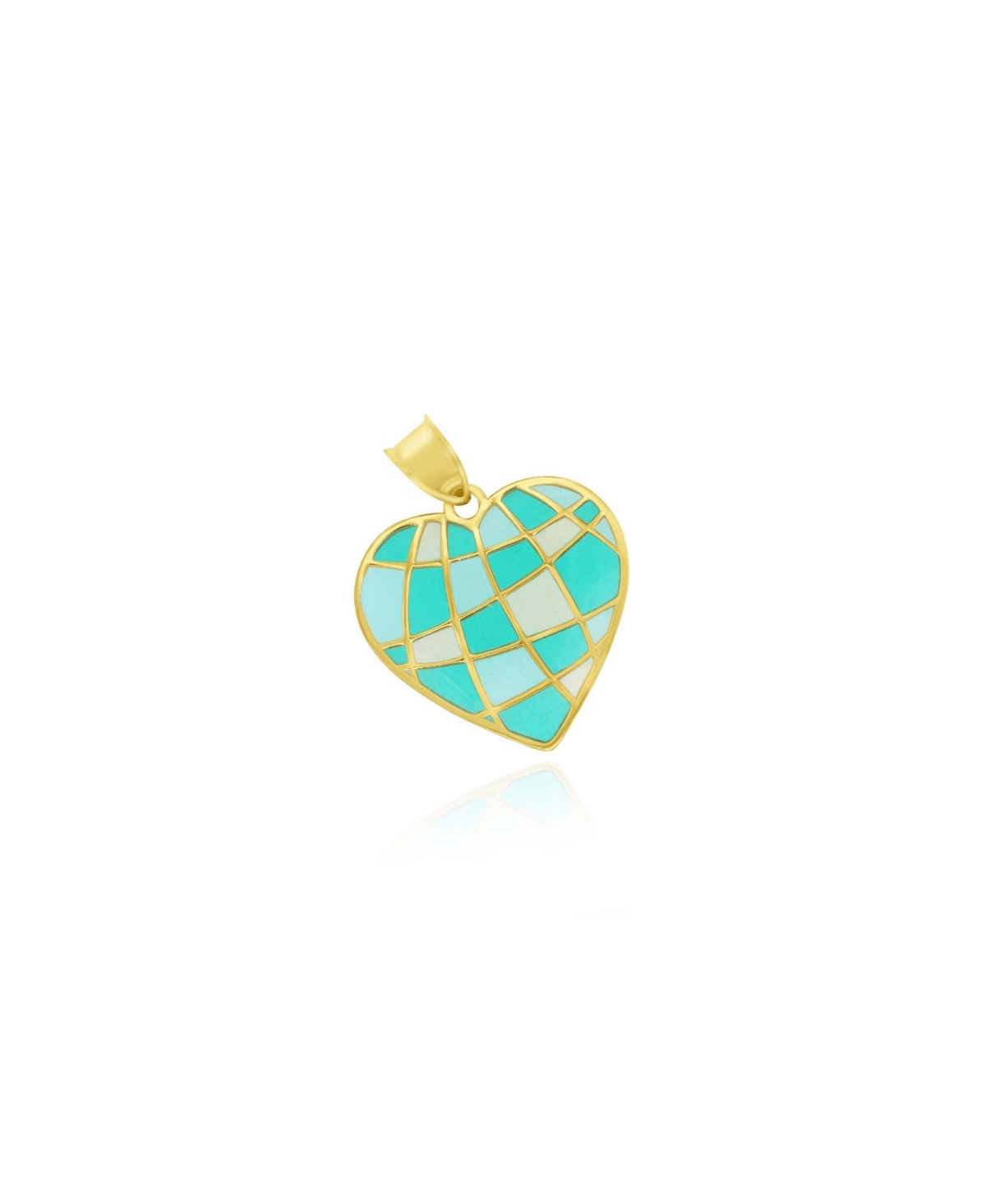Click here for The Lovery Teal Enamel Heart Charm 14K Gold - Teal... prices