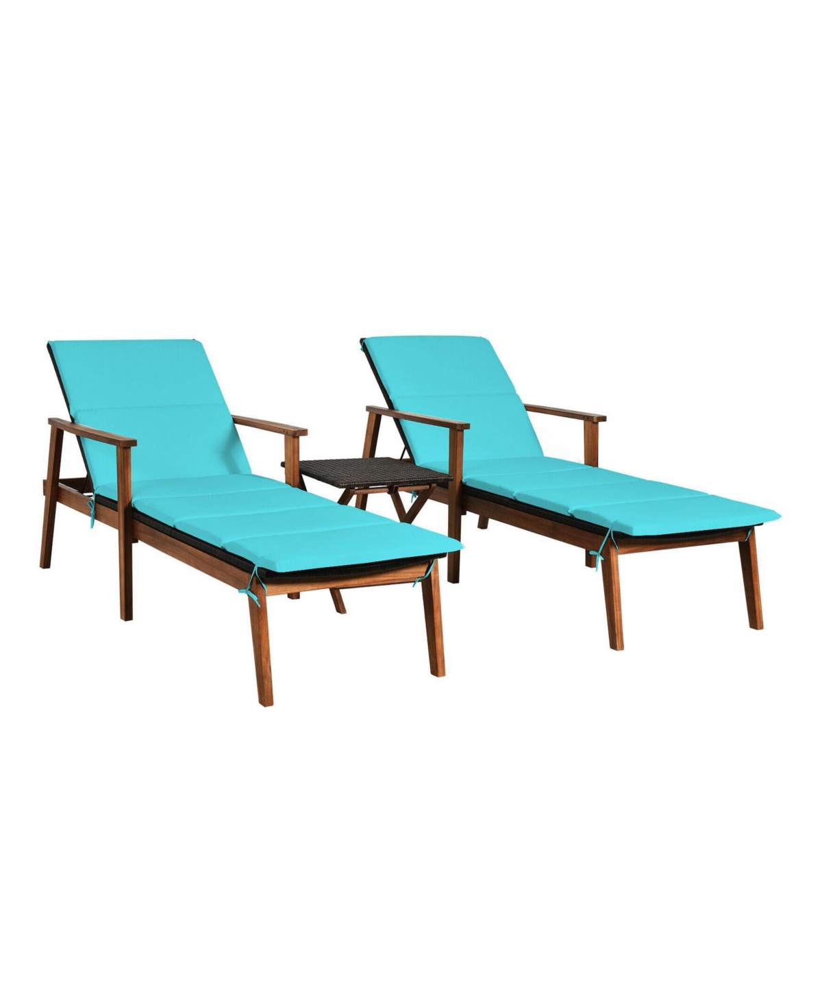 Click here for Outdoor 3-Piece Cushioned Rattan Lounge Chair Set... prices