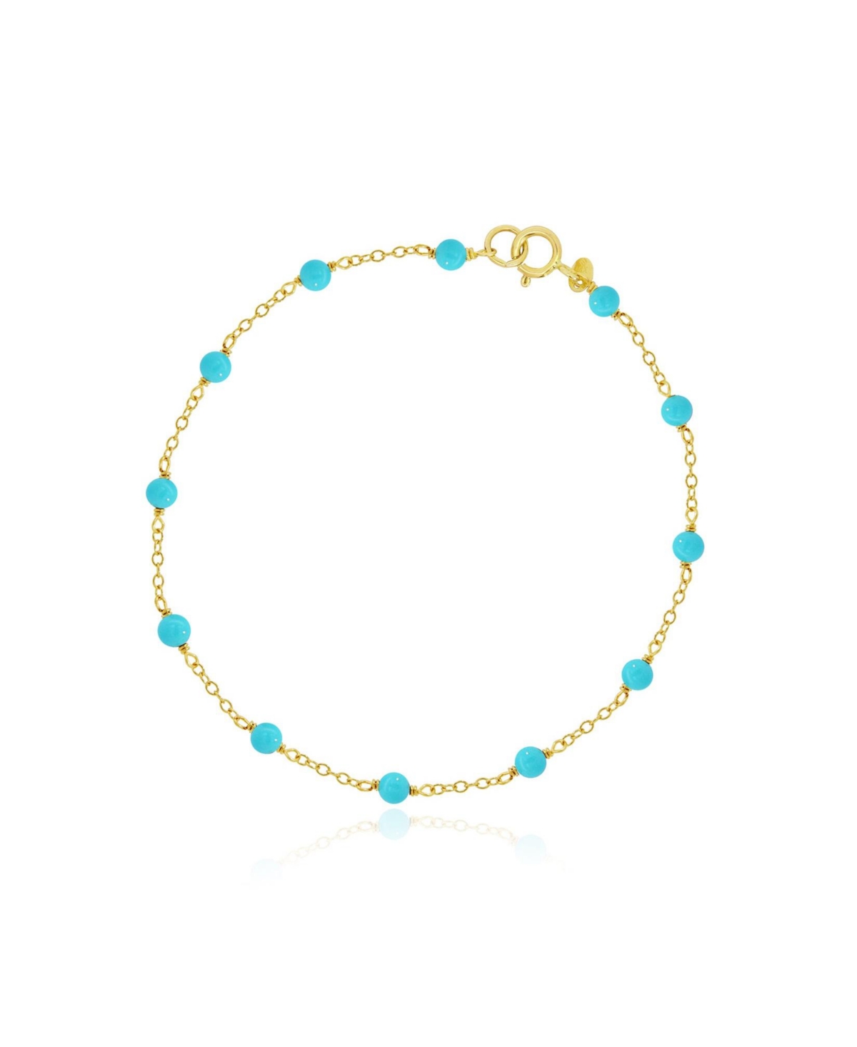 Click here for The Lovery Turquoise Bead Chain Bracelet 14K Gold... prices