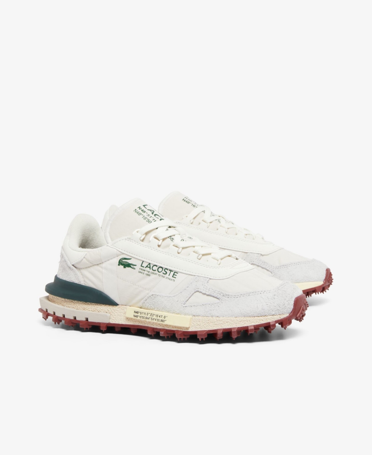 Click here for Lacoste Mens Elite Active Leather Sneakers - Off w... prices