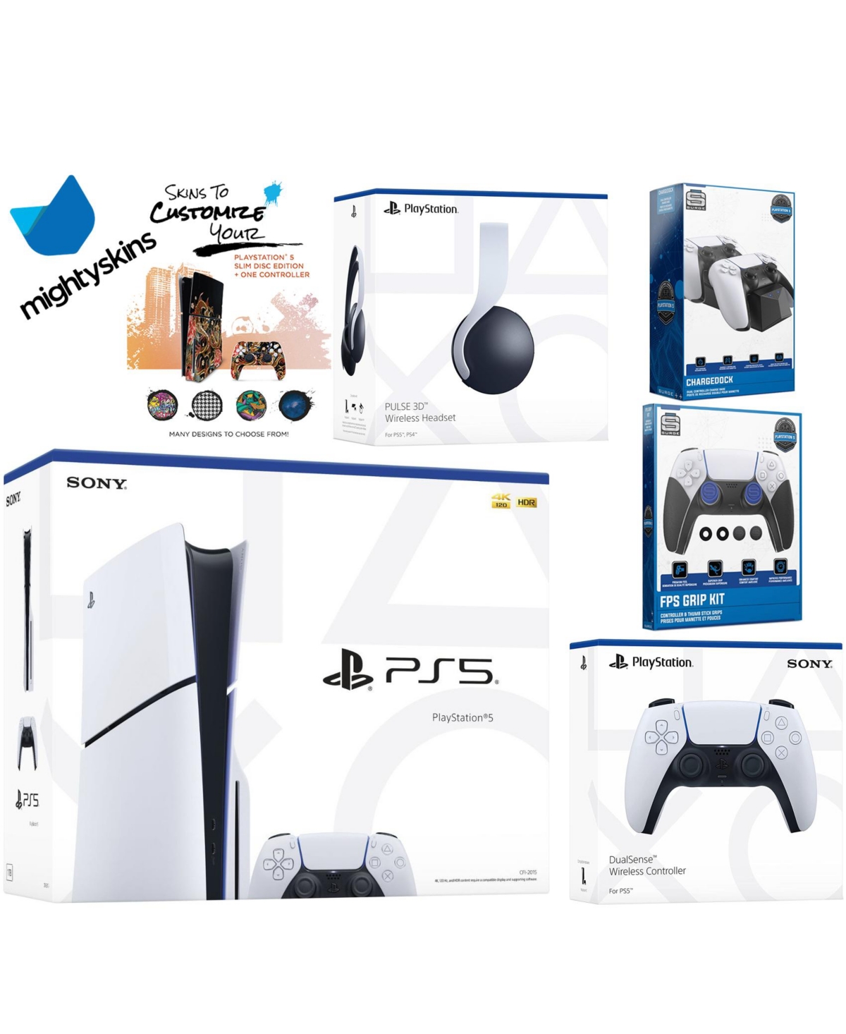Click here for Sony Playstation 5 Slim Disc Bundle with White Pul... prices