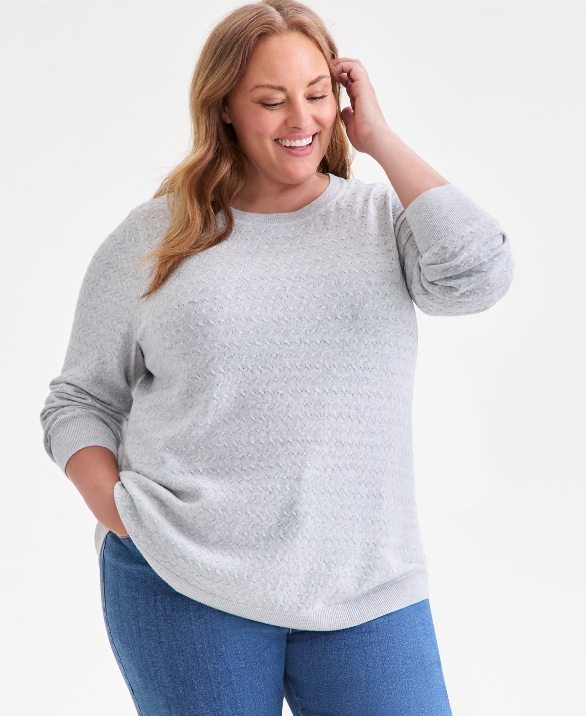 Click here for Style & Co Plus Size Solid Crewneck Sweater  Macys... prices