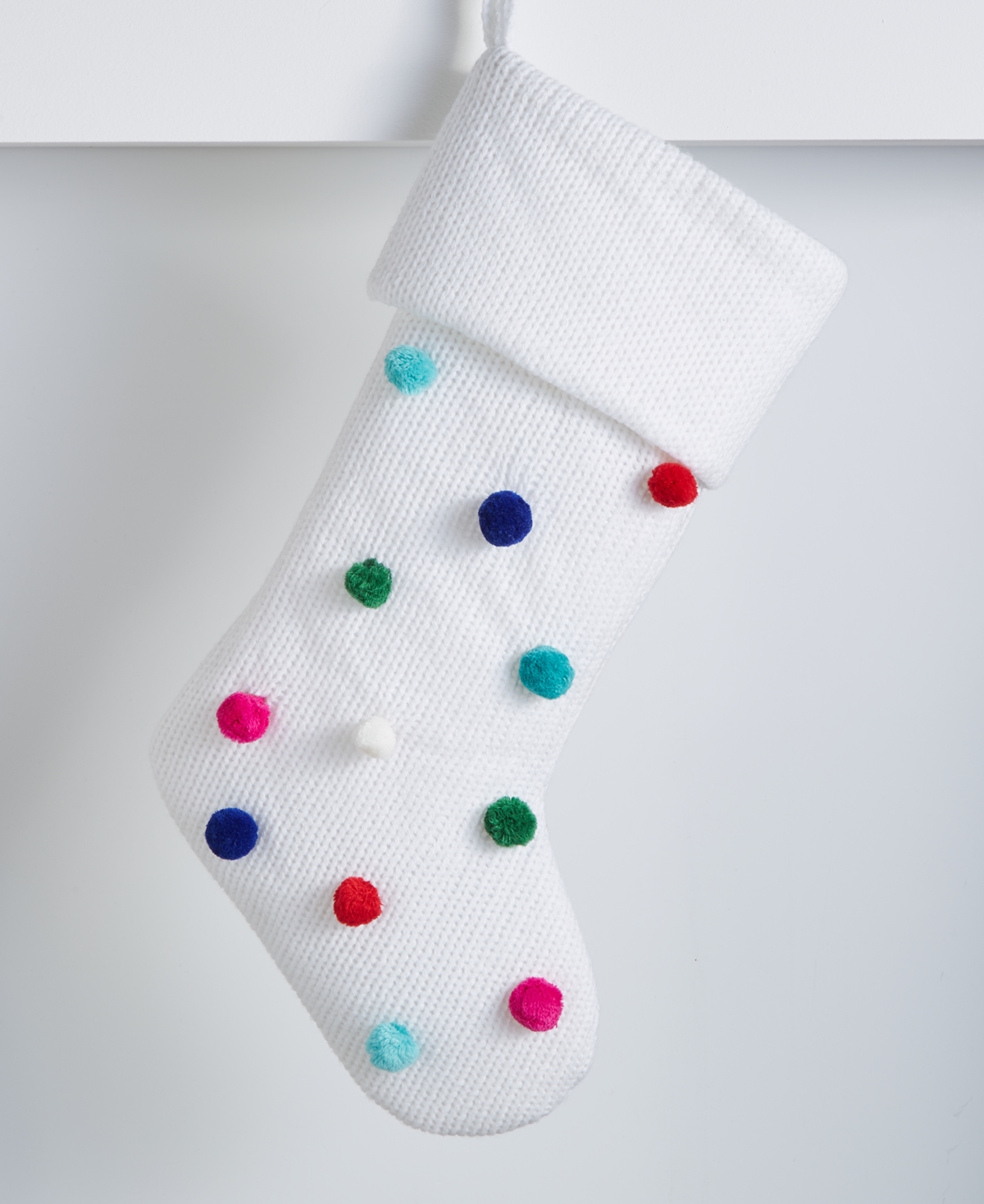 Click here for Holiday Lane Whimsy White Stocking With Pom Poms... prices